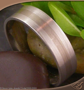 Platinum Inlaid With 18K Palladium White Gold, With A Soft Satin Finish.