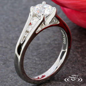 Tapered Diamond Engagement Ring