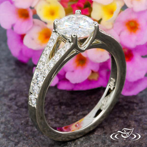 Split Shoulder Diamond Engagement Ring