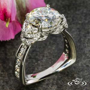 Platinum Moissanite And Diamond Engagement