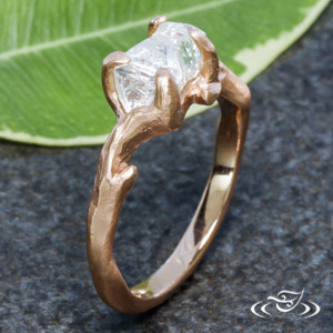 Tree Branch Ring With Rough Diamond