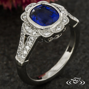Sapphire Halo Ring
