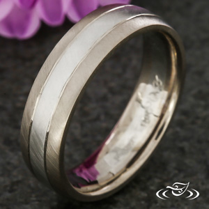 Two Tone Contemporary Wedding Band