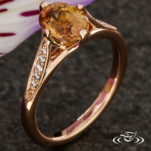 Orange Sapphire Ring