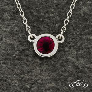 Ruby Bezel Necklace
