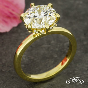 18Kt Yellow Gold Hidden Halo Ring