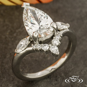 Crown Style Pear Cut Engagement Ring