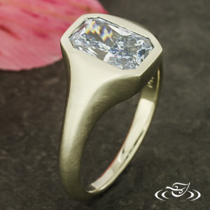 Bezel Set Blue Diamond Ring