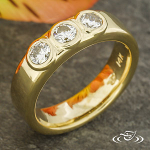 Custom Bezel-Set Diamond Band