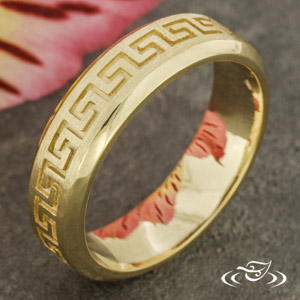 Greek Key Wedding Band