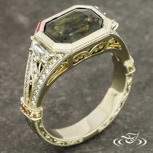 18Kt White Gold Split-Shoulder Engagement Ring