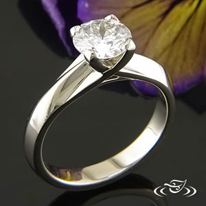 14K White Gold Knife Edge Solitaire