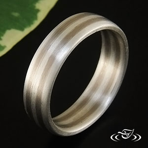 Silver And 18Kt Palladium 2-Tone Band