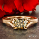 Custom 14Kt Rose Gold Solitaire Phoenix Ring