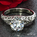 Pierced Ornate Engagment Ring