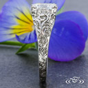 Diamond And Scroll Engagement Ring