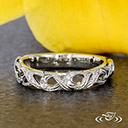 Pierced Diamond Scroll Wedding Band