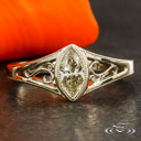 Marquise Filigree Engagement Ring
