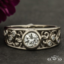 Carved Swirl Engagement Band