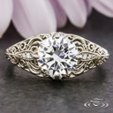 Vintage Look Curly Engagement Ring