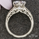 Vintage Look Curly Engagement Ring