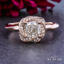 Rose Gold Twist Halo Engagement Ring