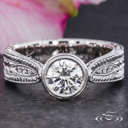 Platinum WHEAT ENGRAVED ENGAGEMENT RING