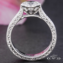 Platinum WHEAT ENGRAVED ENGAGEMENT RING