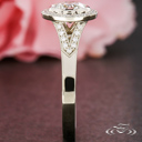 Bead Set Split Shoulder & Halo Engagement Ring