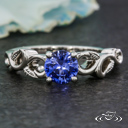 Organic Engraved Vine Engagement Ring