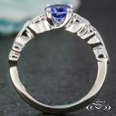 Organic Engraved Vine Engagement Ring