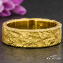 Wide Rock Texture Wedding Band