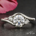 Three Stone Bypass Engagement Ring