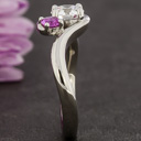 Diamond And Pink Sapphire Two Stone Ring