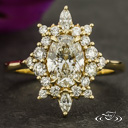 Sunburst Sunflower Engagement Ring