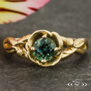 Golden Sapphire Poppy Ring