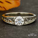 Semi-Bezel Set Filigree Ring