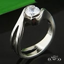 14K White Gold X-1 Wrap With Split Shank