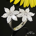 Custom Flower Cluster Ring