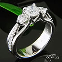 Platinum 3-Stone Diamond Trellis Ring