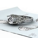 Ornate Floral Engagement Ring