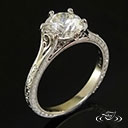 Platinum Antique Split Filigree Ring